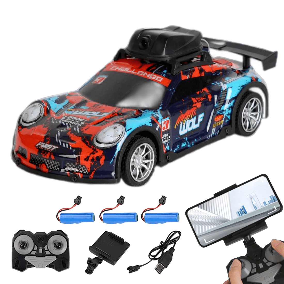 FPV RC Drift Car with Live Camera, 2.4GHz 4-Channel APP Controlled ...