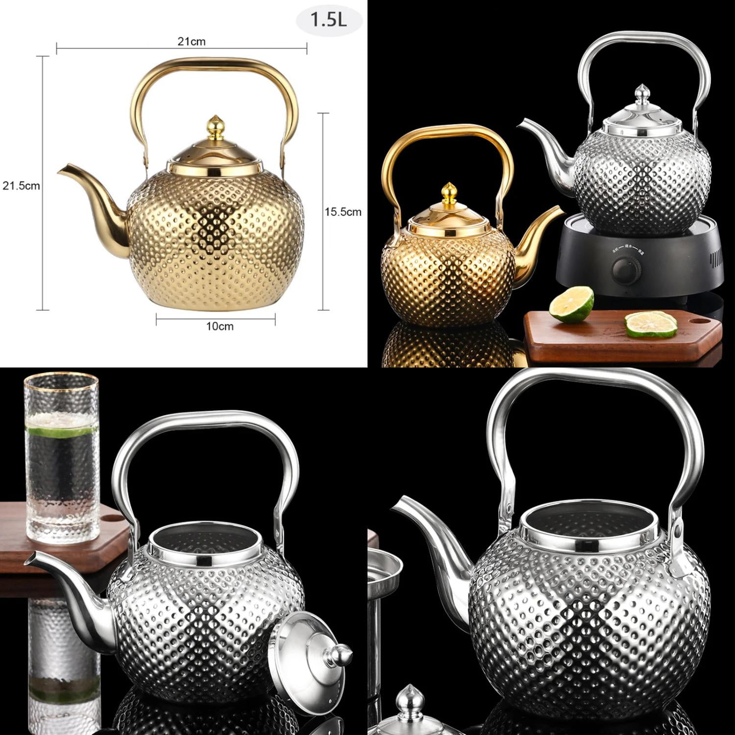 FPWNGL 2L Stainless Steel Induction Cooker Teapot Elegant Water Tea ...
