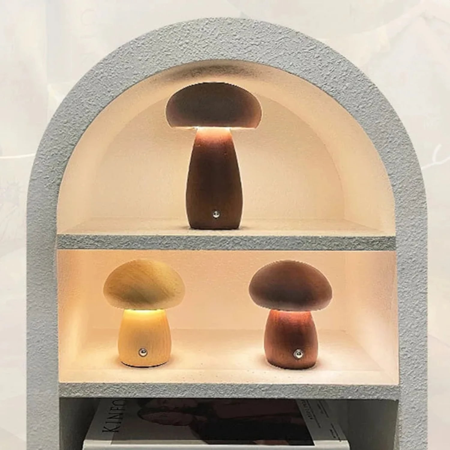 FPWNGL Bedside Table Night Light USB Rechargeable Dimmable LED Mushroom ...