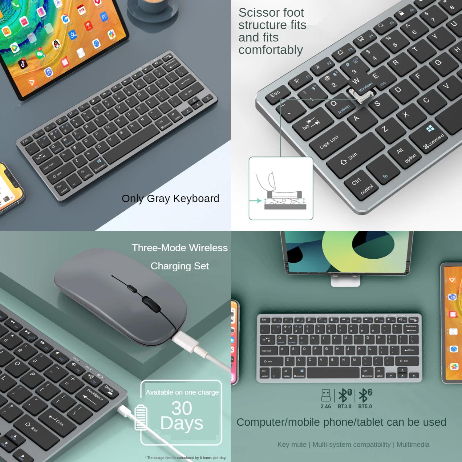 Fpwngl Bluetooth 5 0 And 2 4g Wireless Keyboard And Mouse Combo Mini