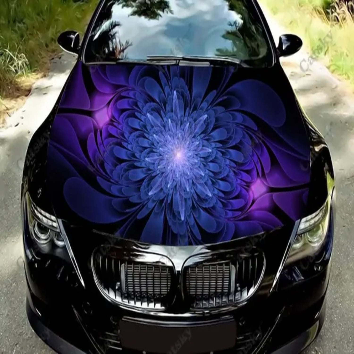 FPWNGL Car Hood Vinyl Stickers Wrap Film Engine Cover Decals Protective ...