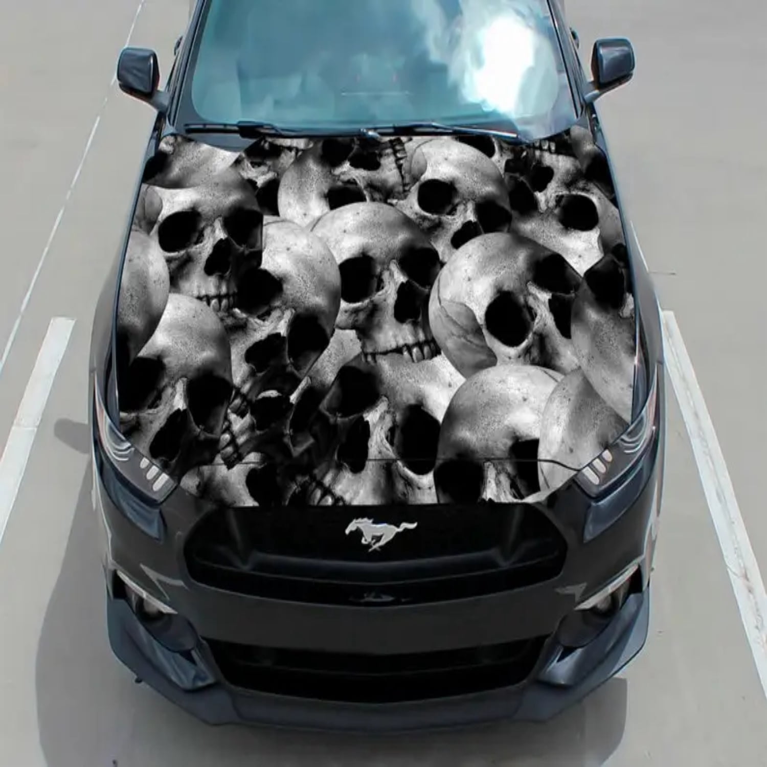 FPWNGL Car hood decal skull wrap vinyl sticker graphic - Fit Any Car ...