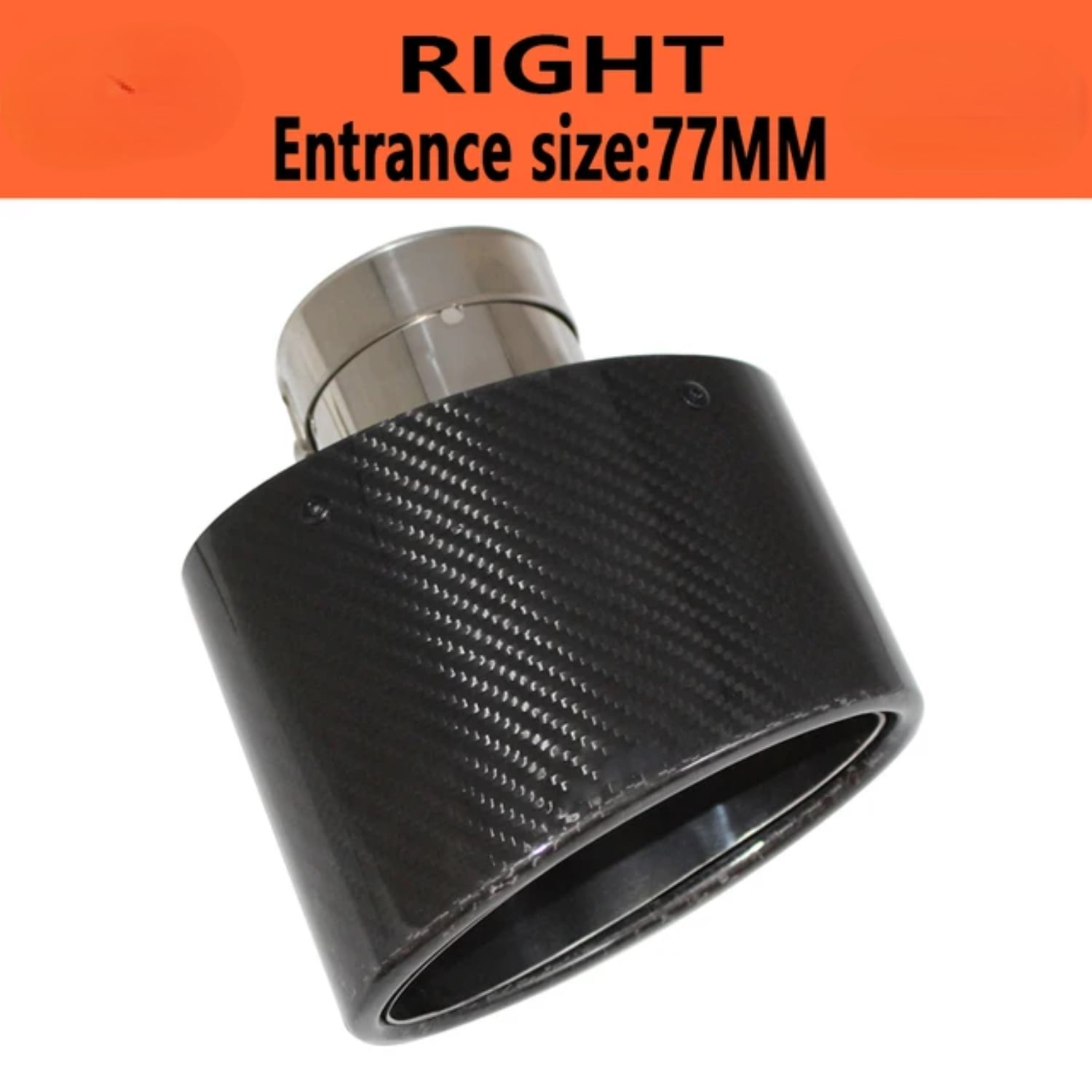 FPWNGL Carbon Fiber Muffler Tip Exhaust Pipe Stainless Steel Silver ...