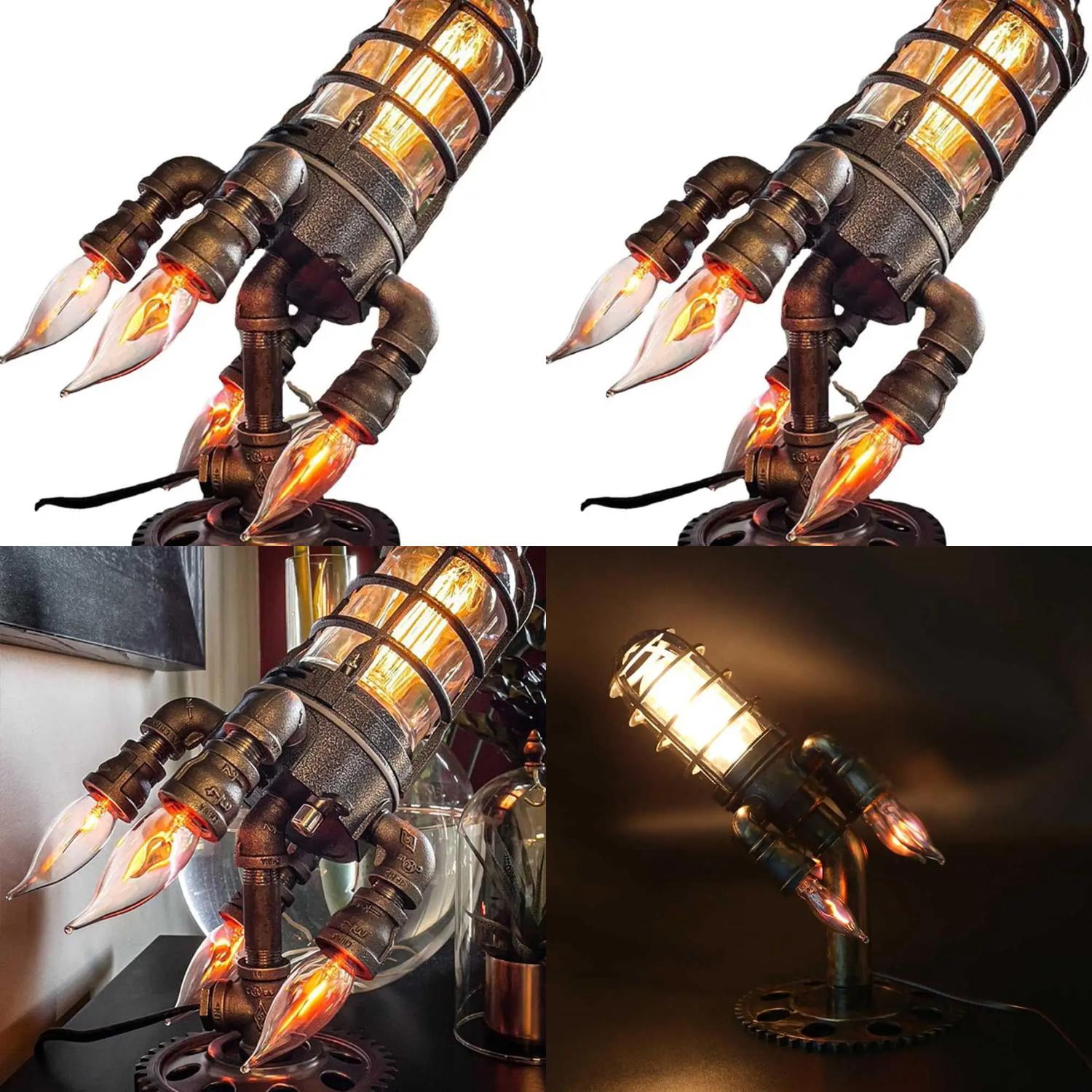 FPWNGL Creative Vintage Rocket Ship Lamp Night Lights Decorative ...