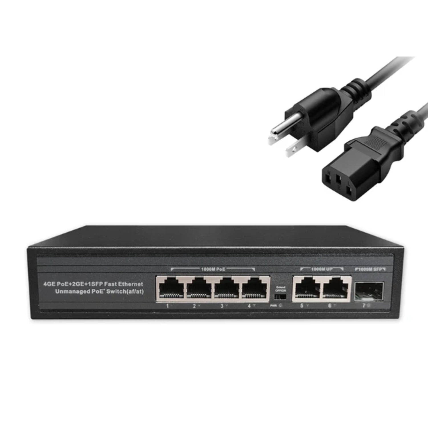 FPWNGL Full Gigabit POE Ethernet Switch Hub Unmanaged 65W 4 POE +2 RJ45 ...