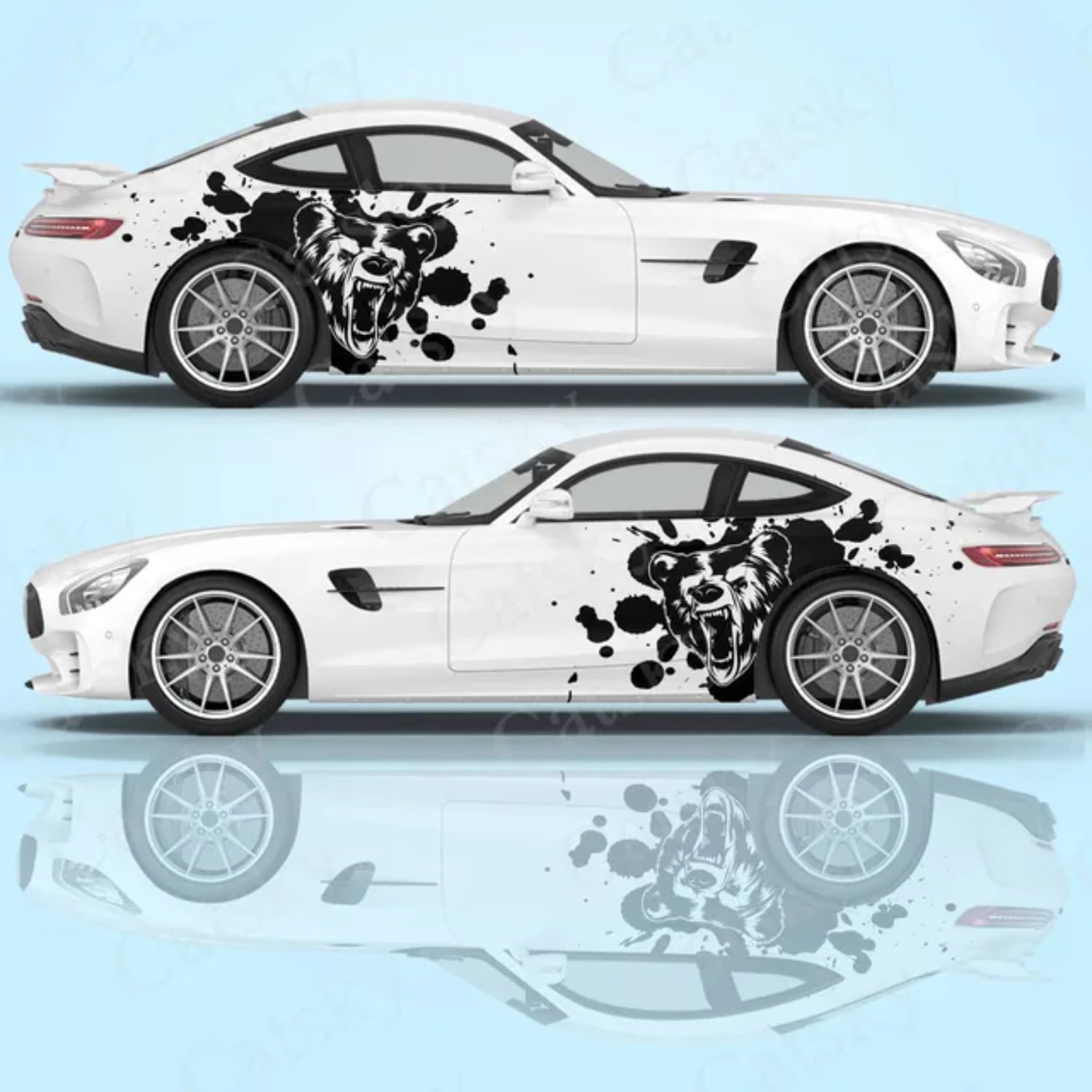 FPWNGL Grumpy Bear Car Sticker Side Graphic Wrap Tiger Fierce Decal ...