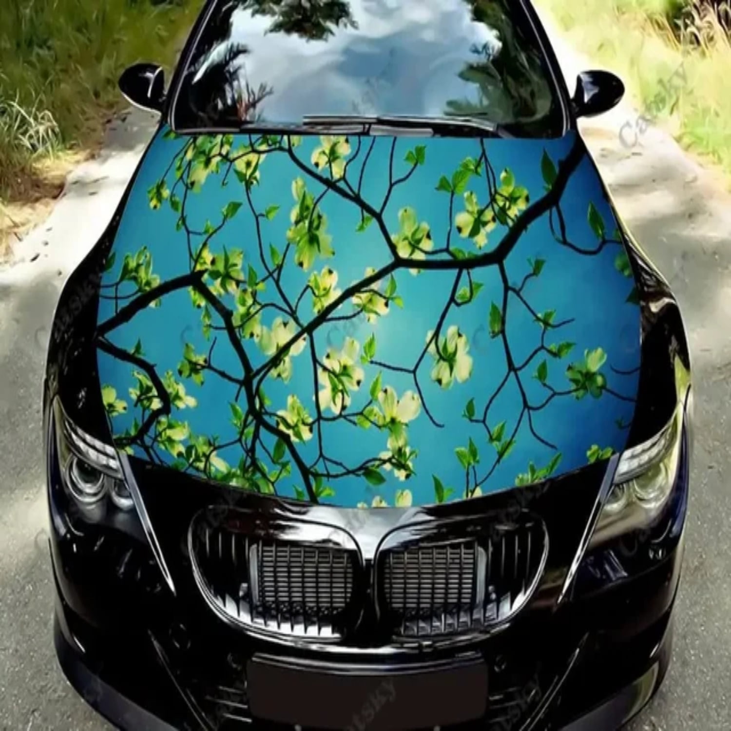 FPWNGL Nature Branch Car Hood Vinyl Stickers - Engine Cover Decals ...