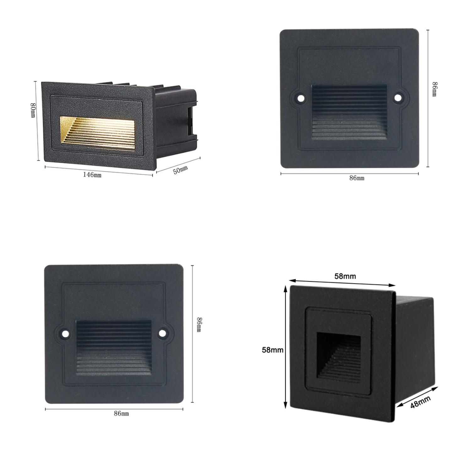 FPWNGL Outdoor Lighting Recessed Wall Lamp Waterproof IP65 Led Embedded ...