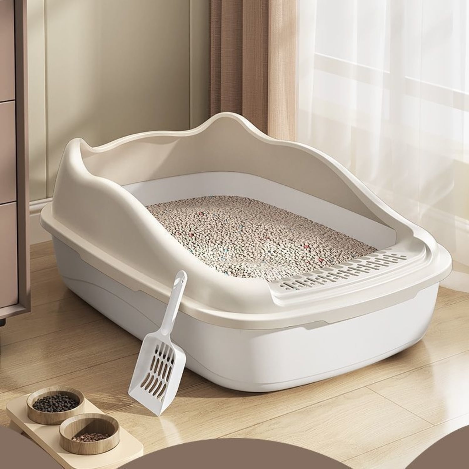 FPWNGL Perfect Small Anti-Splash Cat Litter Box Supplies for Ideal ...