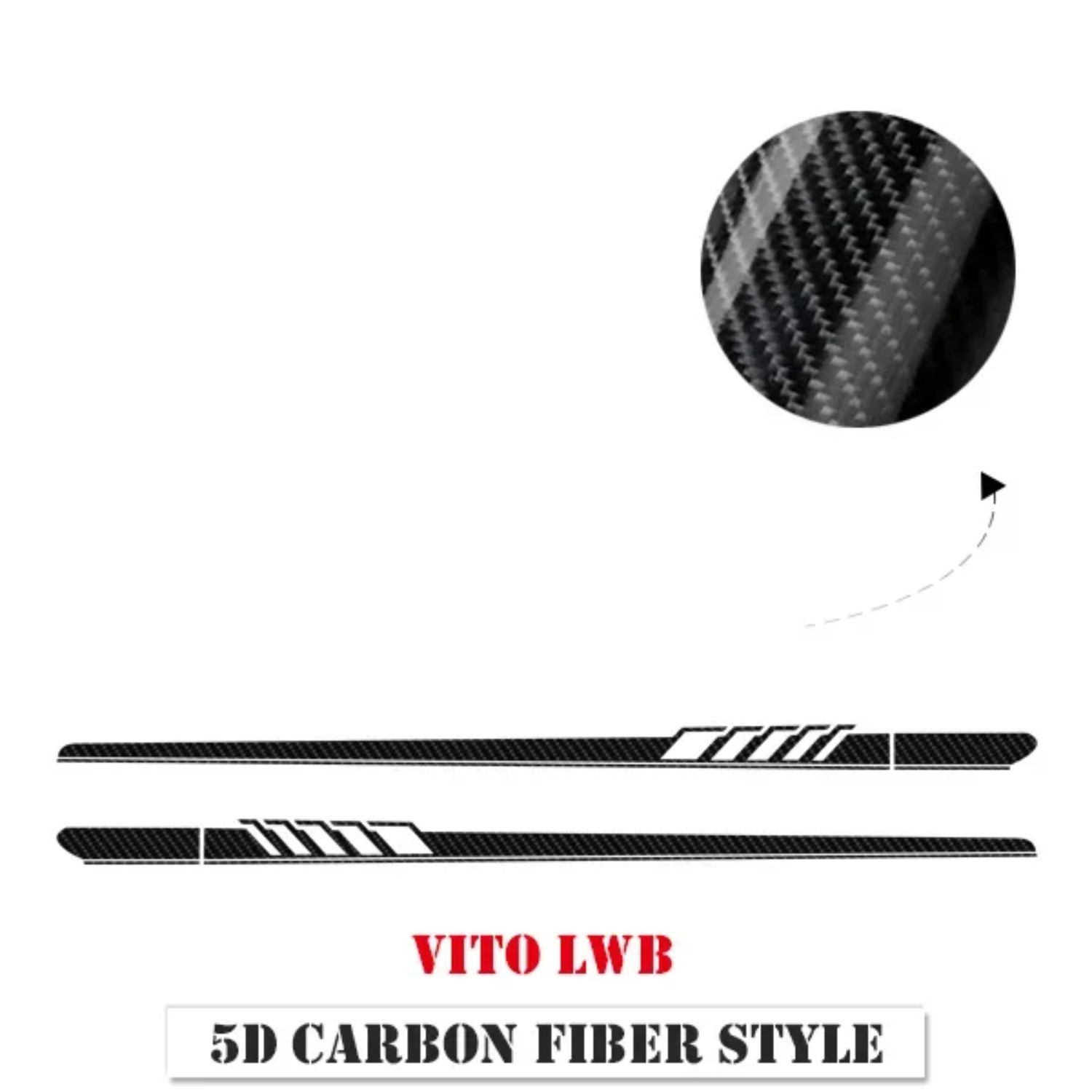 FPWNGL Stripes for Mercedes Benz V Class W447 W639 V260 V260L SWB LWB ...