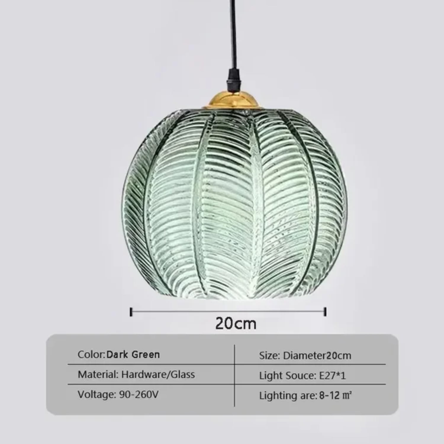 FPWNGL Stylish Modern and Elegant Green Leaf Pattern Glass Pendant ...