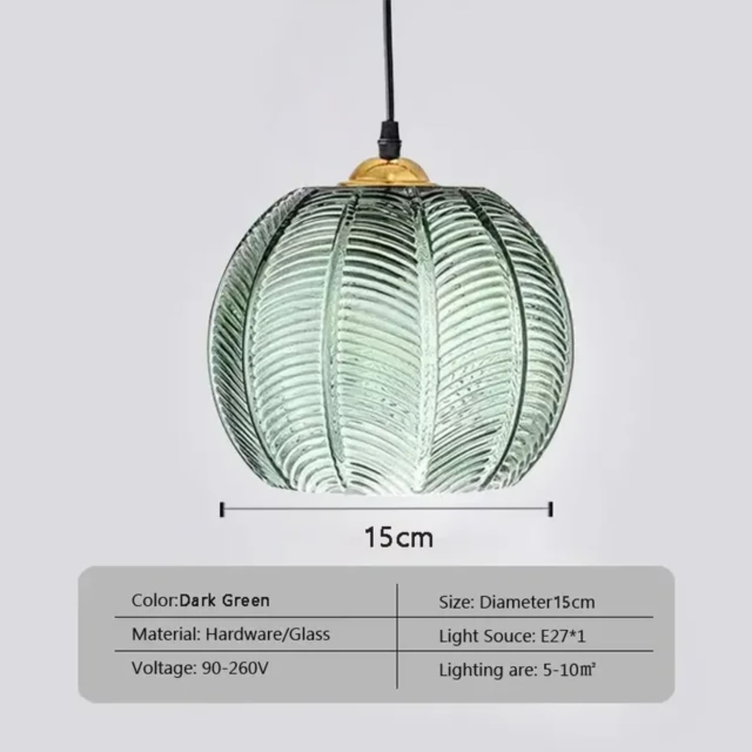 FPWNGL Stylish Modern and Elegant Green Leaf Pattern Glass Pendant ...