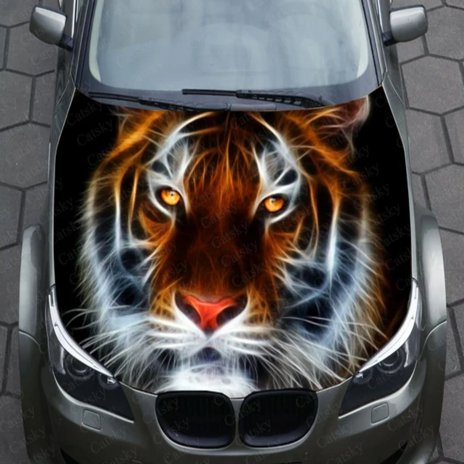 FPWNGL Tiger Car Stickers Vinyl Decals Hood Patterns Custom DIY Decals ...