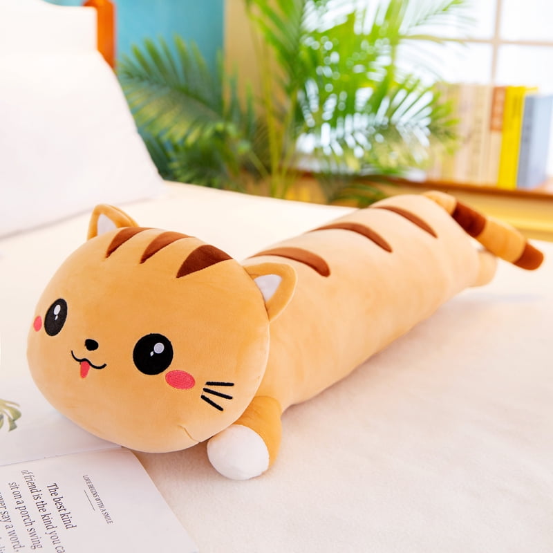 FPYWO Long Lying Cat Plush Pillow, Cat Doll Soft Stuffed Animal Body ...