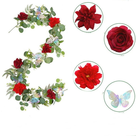 FQNRM High-Quality Simulation Rose Rattan - Durable Plastic Roses with ...