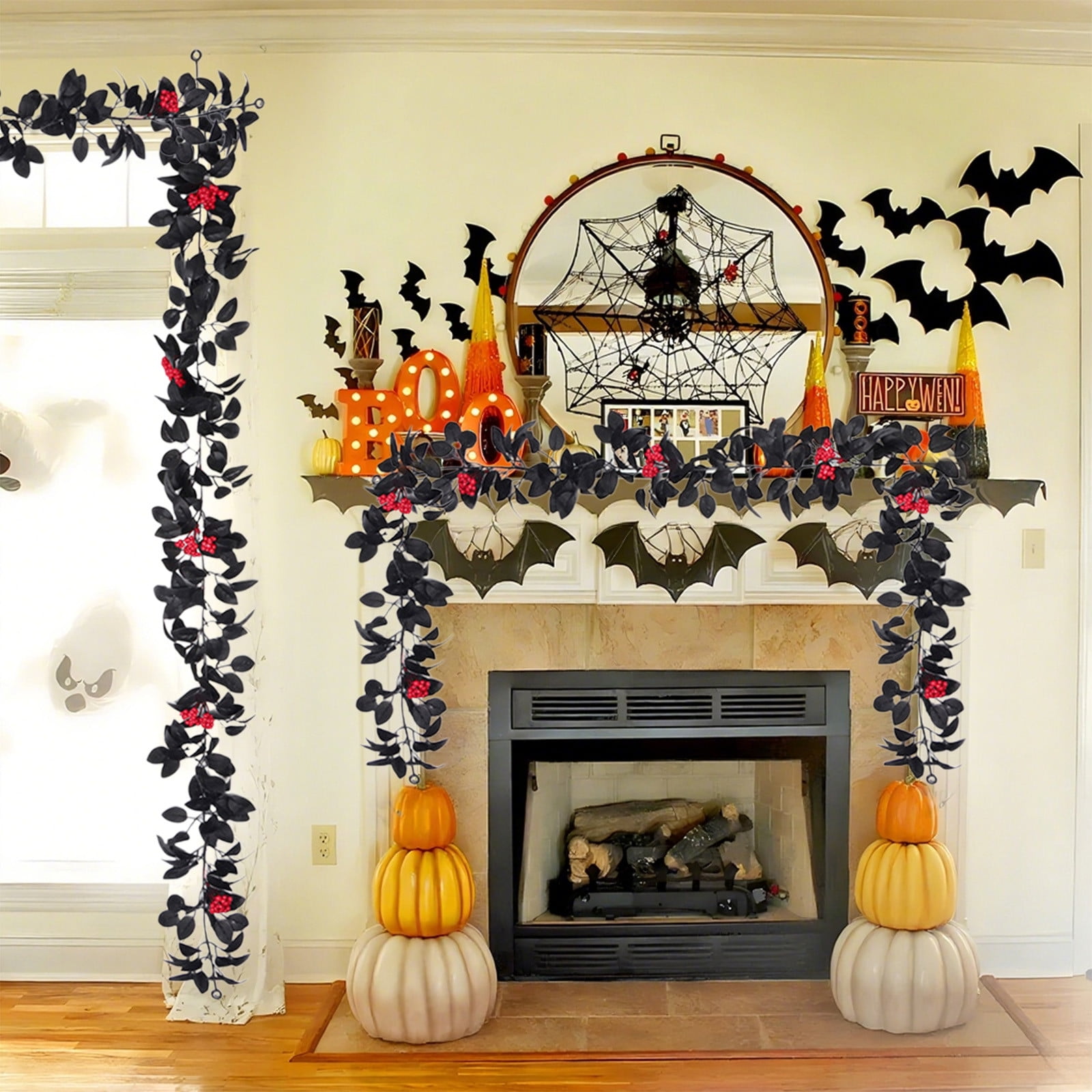 FQNRM Newly Released Halloween Pumpkin Rattan - Flying Witch Motif with ...