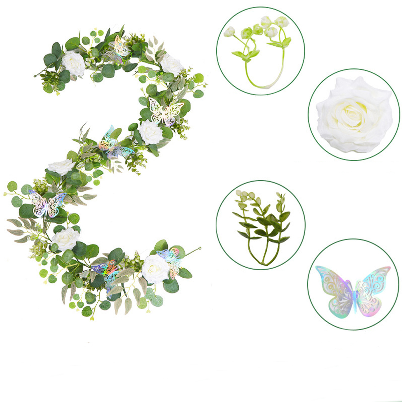 FQNRM Simulation Rattan Peony Vines with Spring Butterflys - Elegant ...