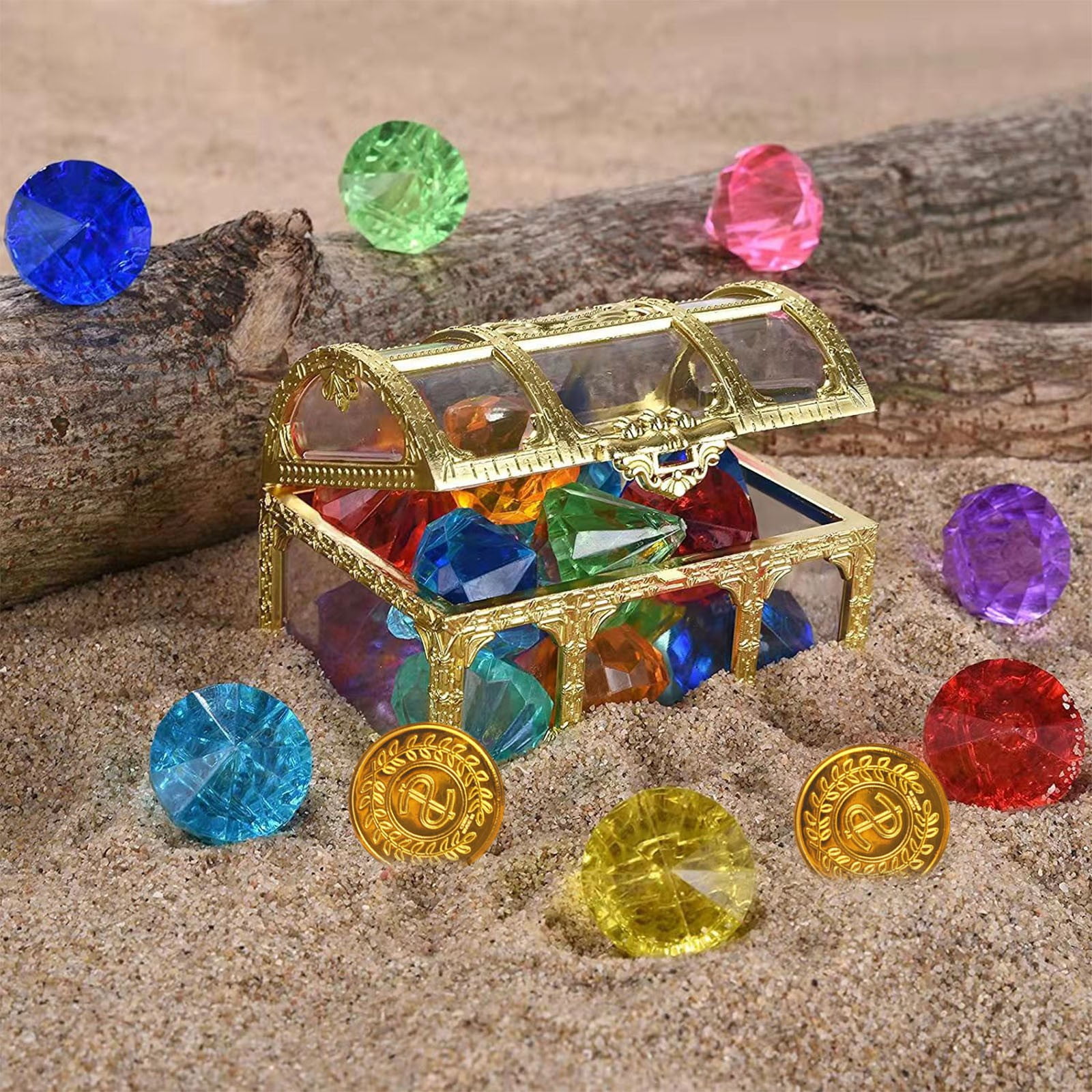 FQNRM Upgraded 13PCS Kids Crystal Gemstones Toy Set - Colorful Glass ...