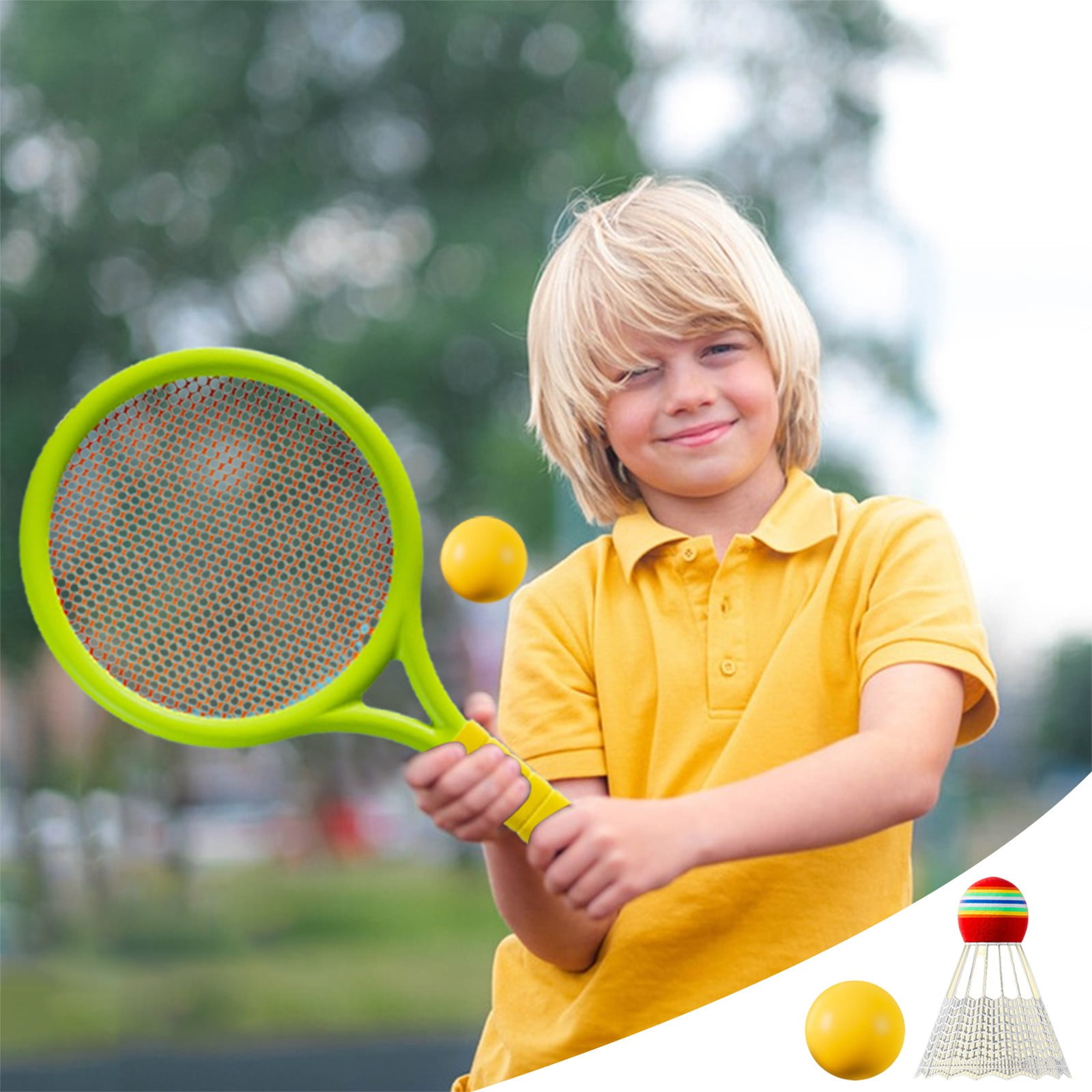FQNRM Upgraded Children Badminton Racket Set Double Tennis Rackets ...