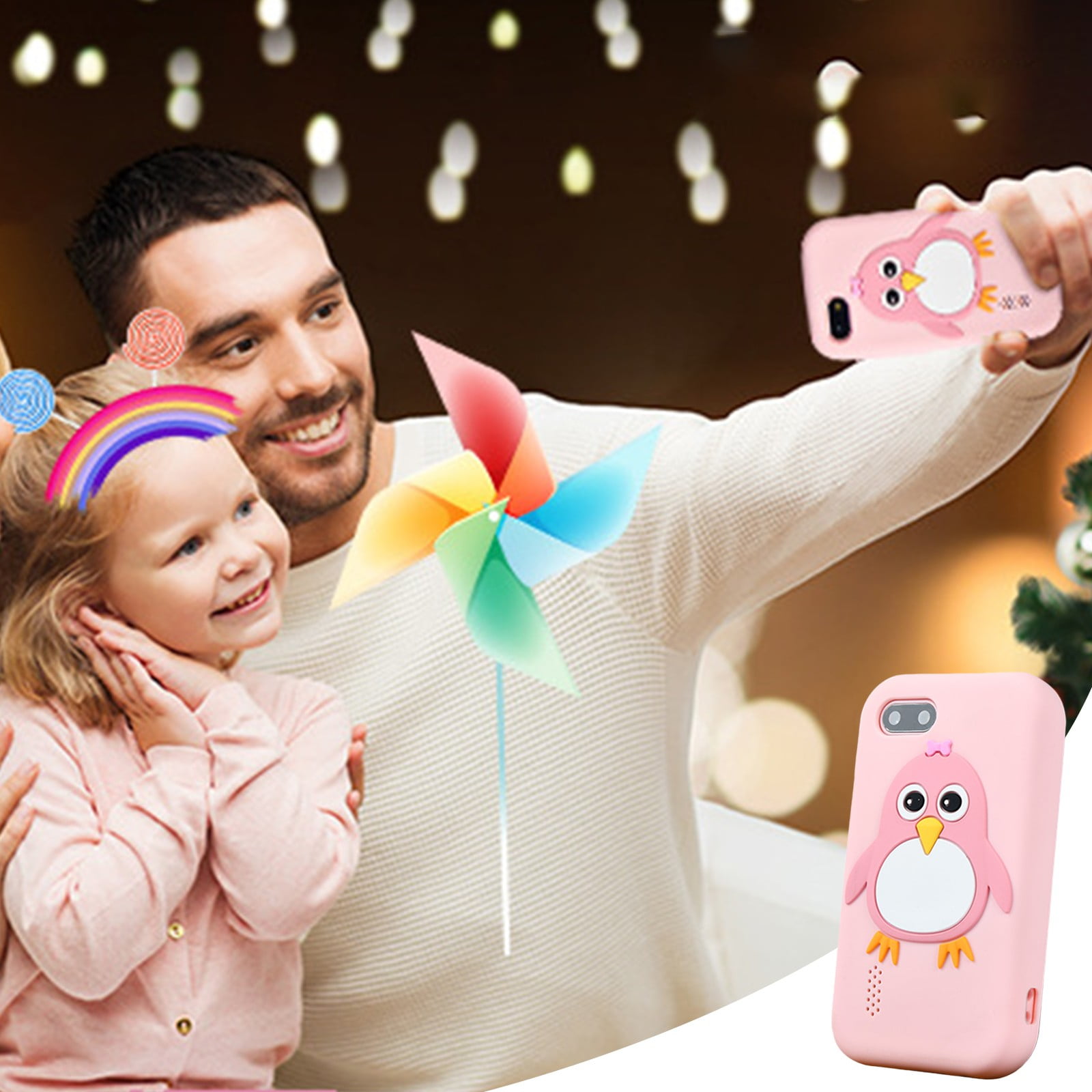FQNRM Upgraded Children's Smart Touching Camera Phone With Penguin ...