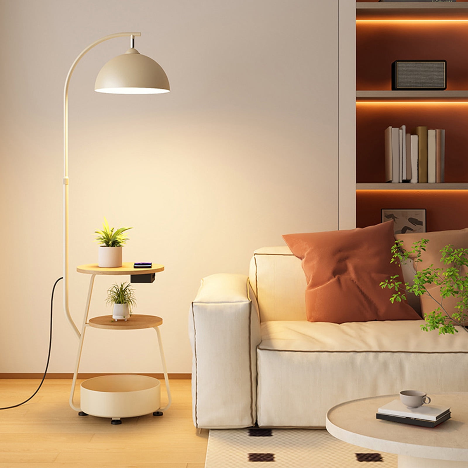 FQNRM Upgraded Cream Style Living Room Sofa Corner Floor Lamp Bedroom ...