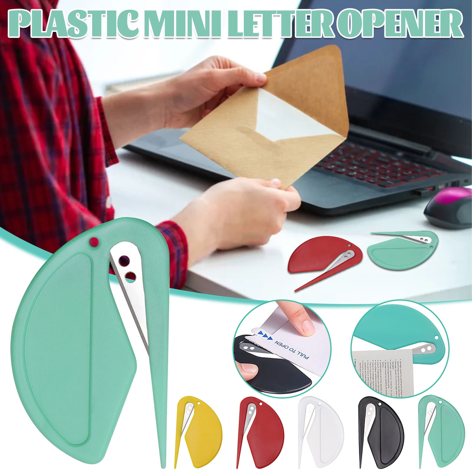 FQNRM Upgraded Ergonomic Plastic Letter Opener - Smooth Envelope ...