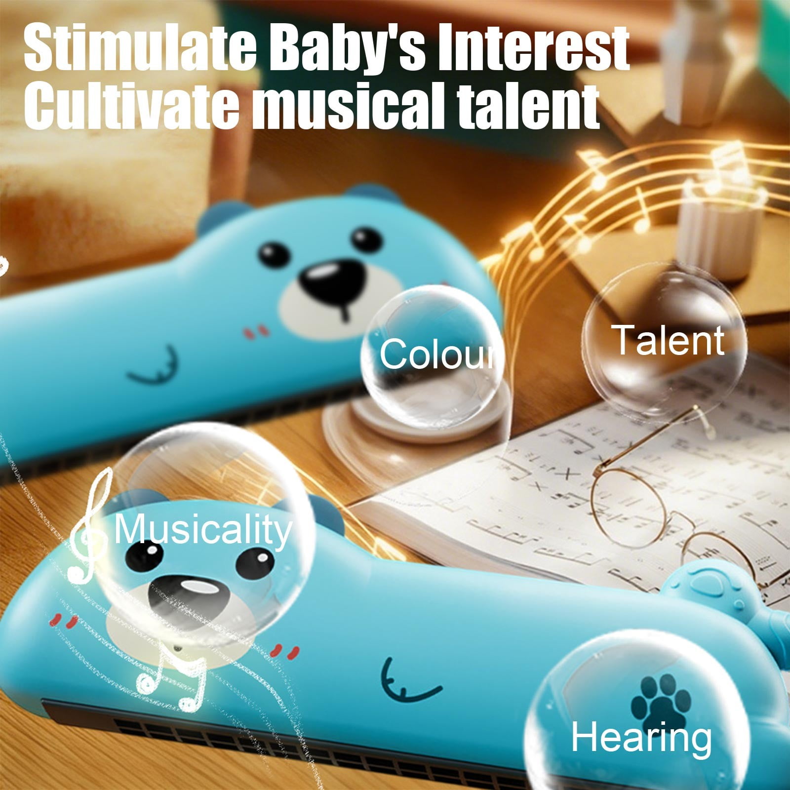 FQNRM Upgraded Kids Whistle Toy Instrument Children Harmonica Early ...