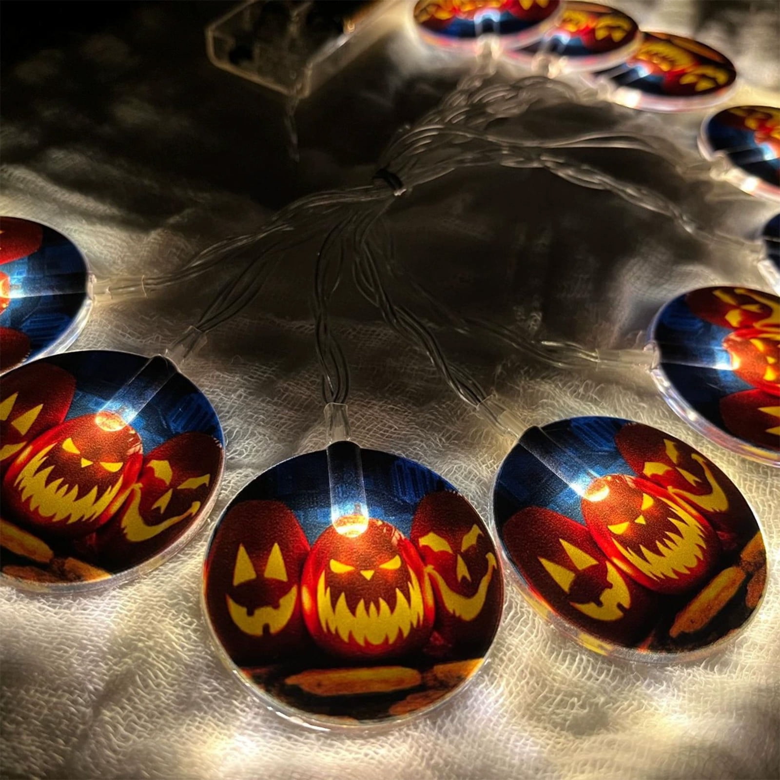 FQNRM Upgraded LED Halloween String Lights Demons Pumpkin Bats Lights ...