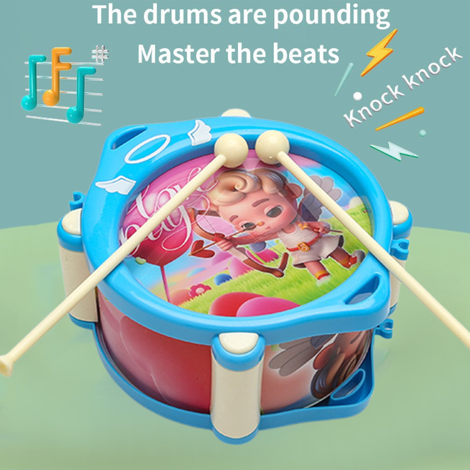FQNRM Upgraded Musical Toy Set Hand Pat Drum Rattle Trumpet Early ...