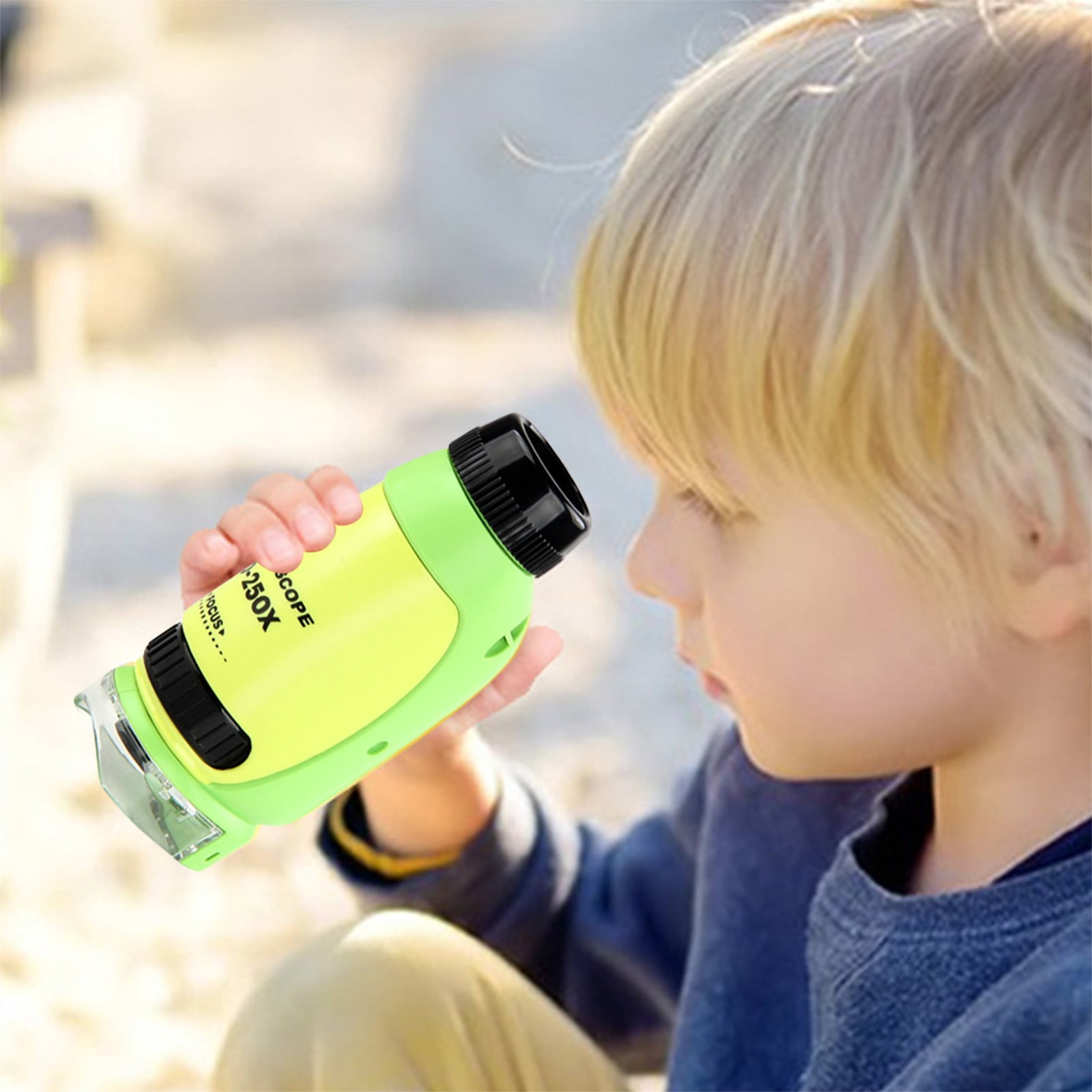 FQNRM Upgraded Portable Handheld Mini Microscope Toy - 250X High-Magnification Pocket Science ...