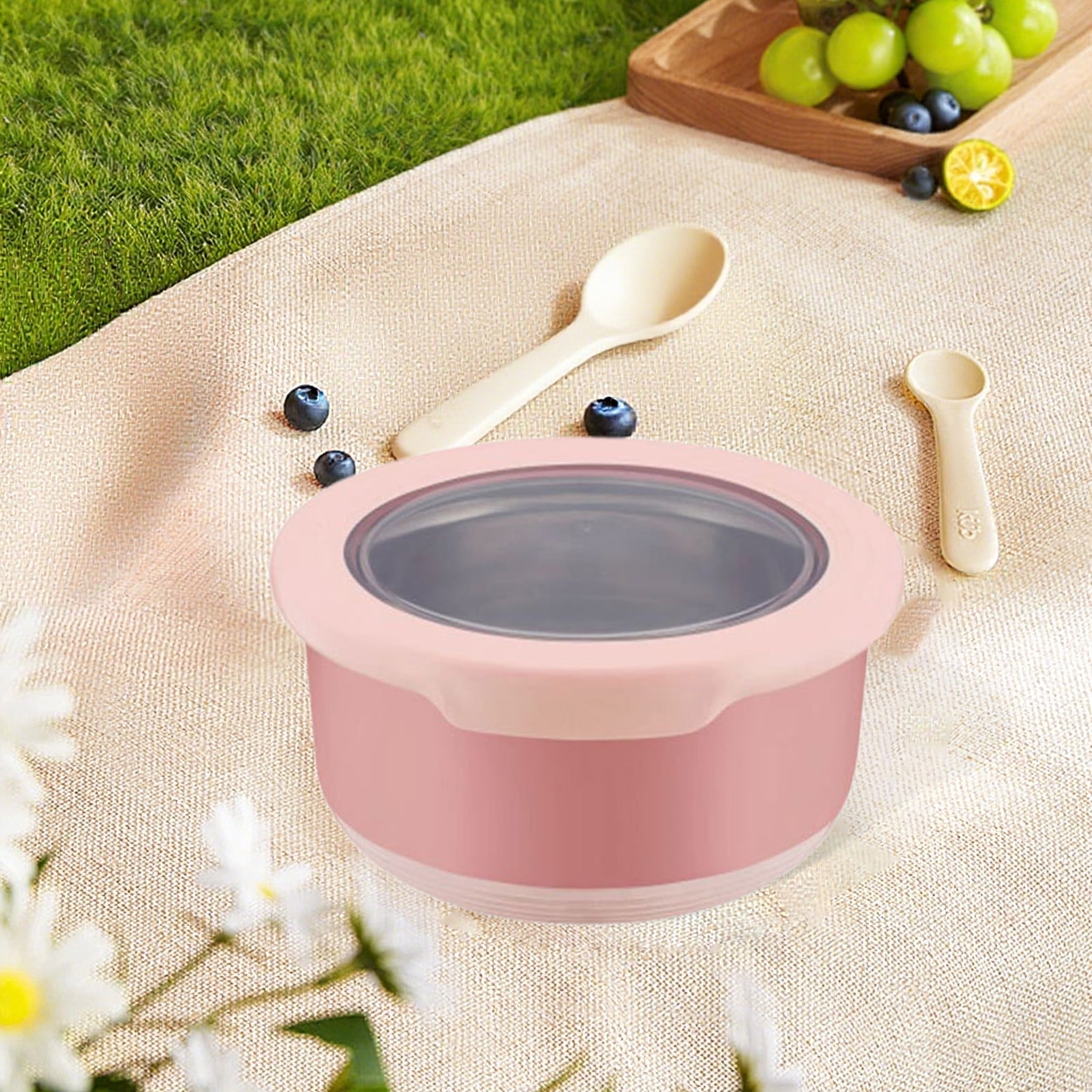 FQNRM Upgraded Stainless Steel Airtight Food Storage Bowls - Insulated ...