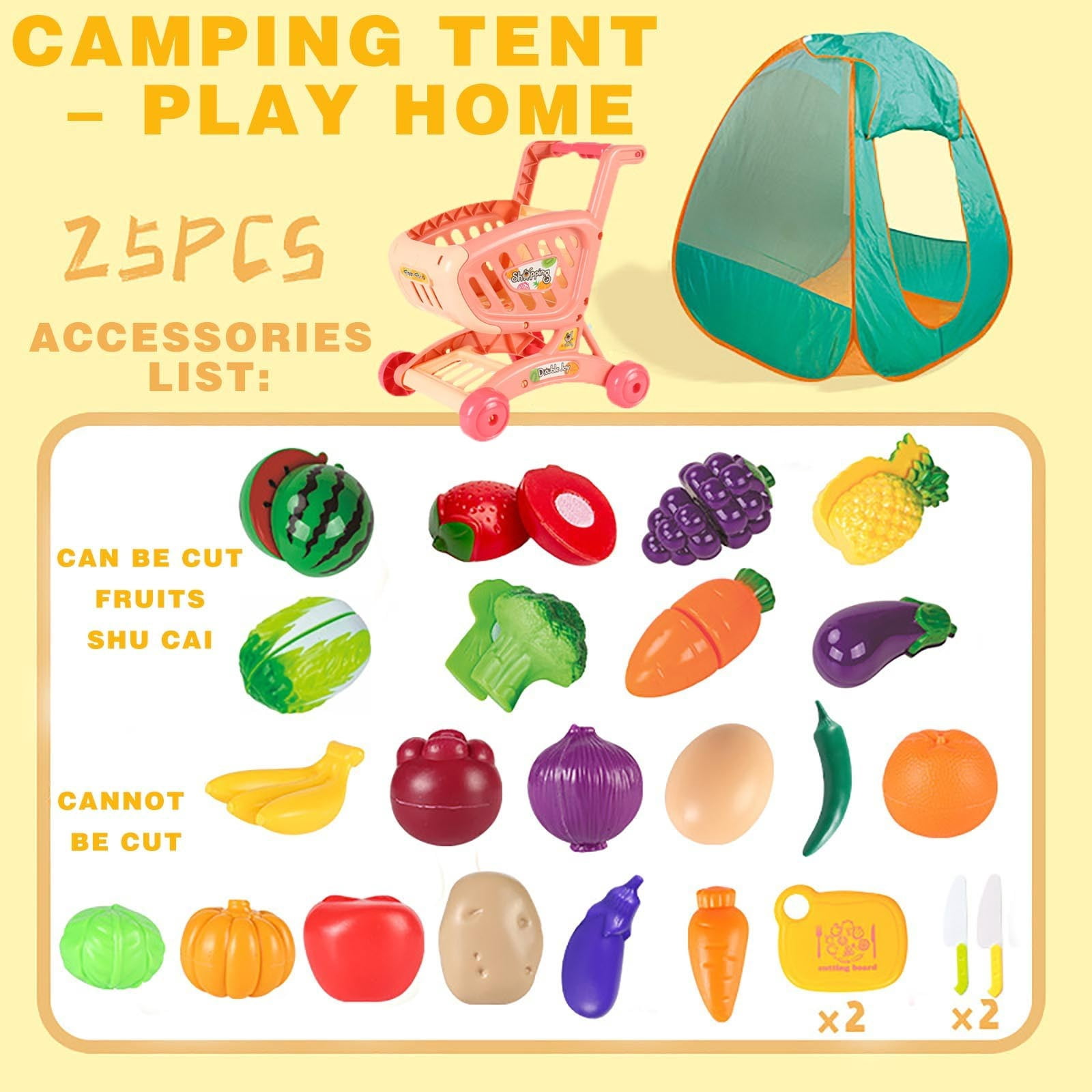 FQNRM Upgraded Tent Outdoor Portable Simulation Camping Play Home ...