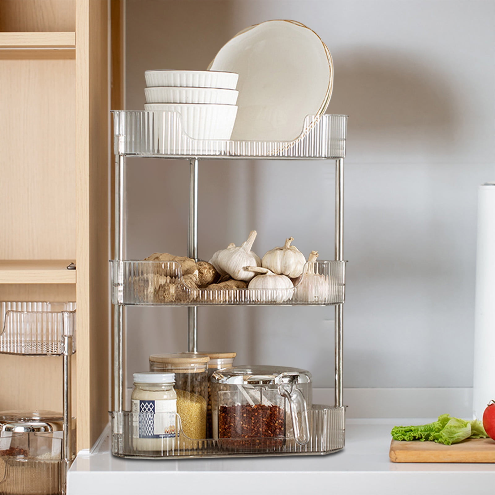 FQNRM Upgraded Three-Tier Corner Spice Rack - Triangular Kitchen ...