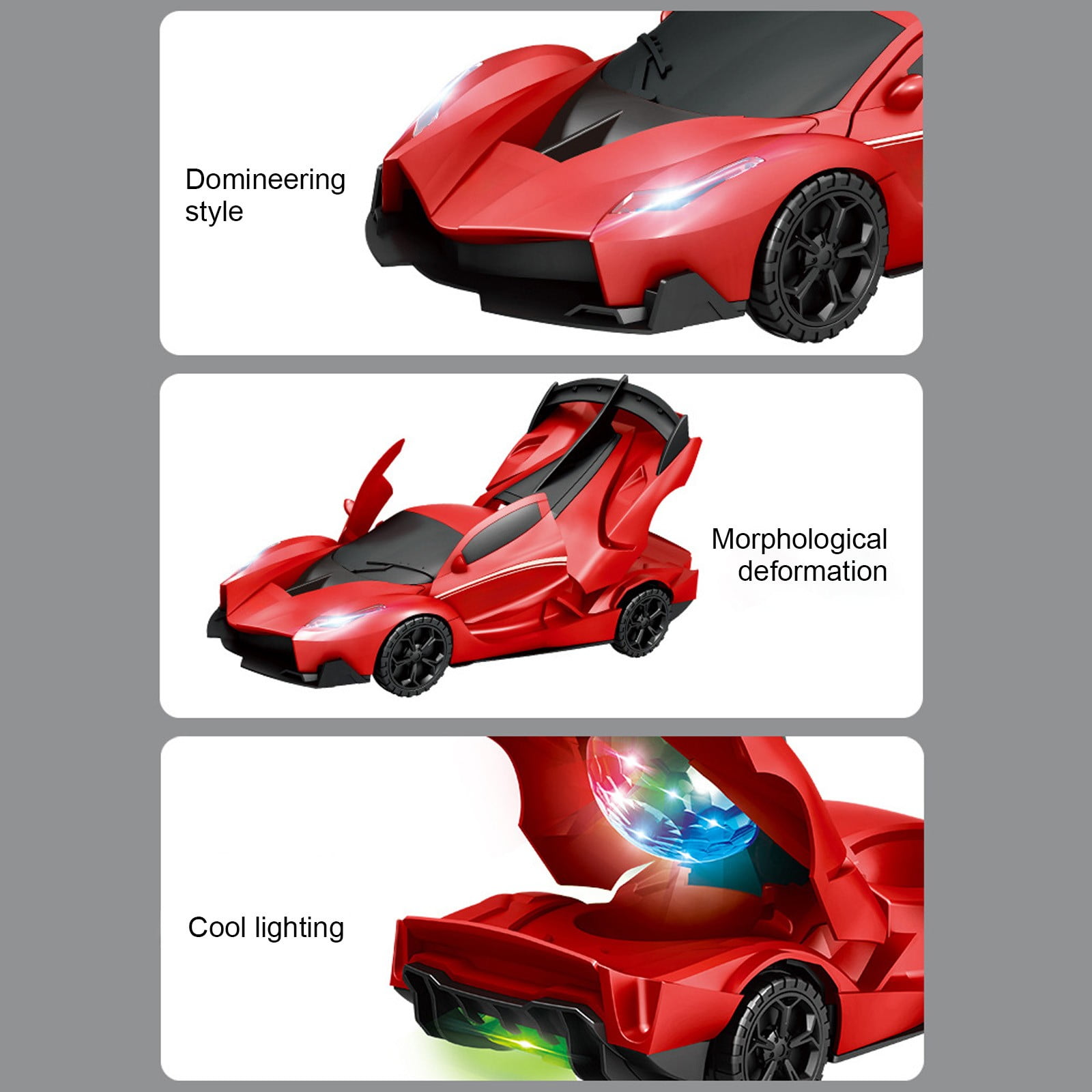 FQNRM Upgraded Transformable Racing Car Toy - Rotating Sports Car with ...