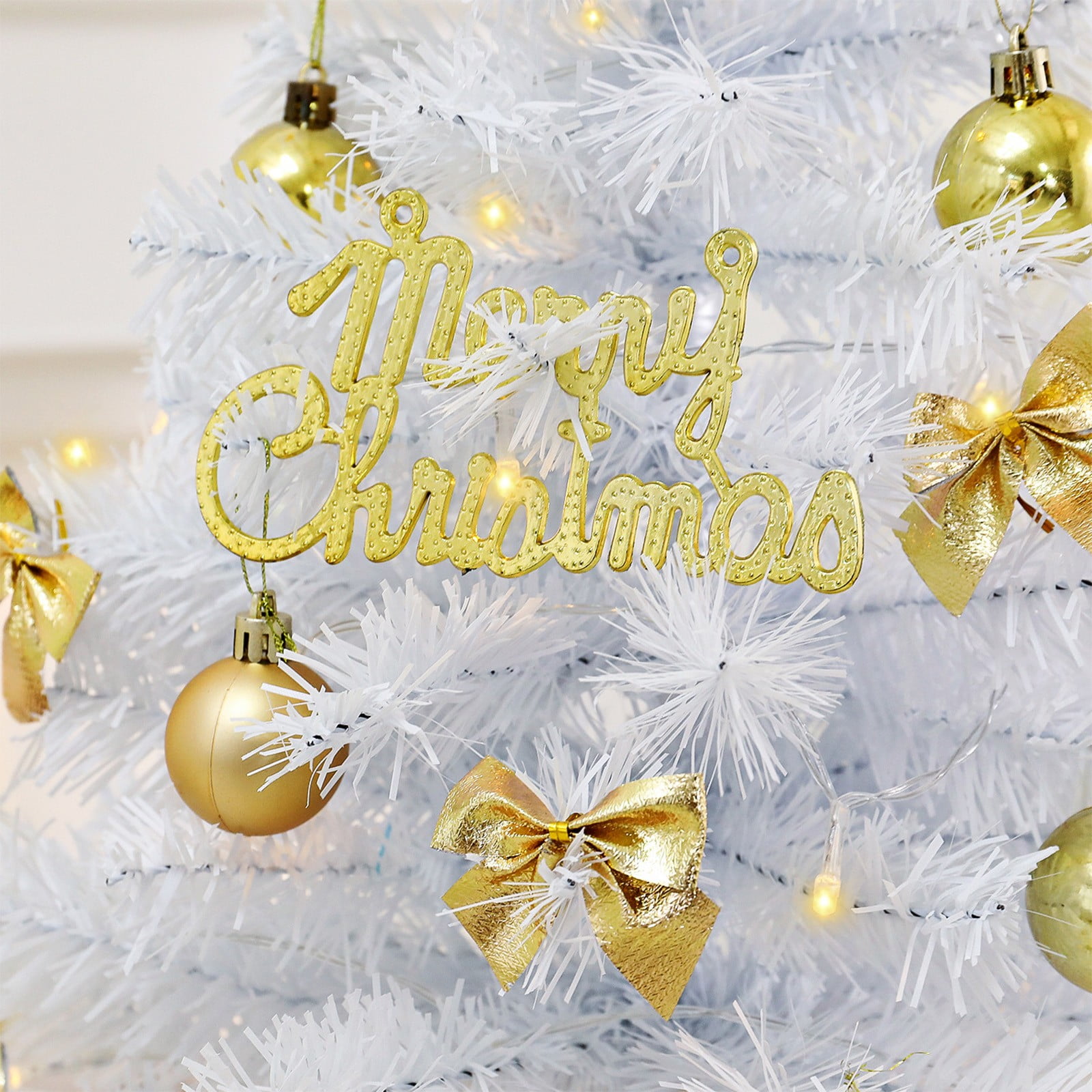 FQNRM Upgraded White Christmas Tree Set - 24Inch Desktop Small ...