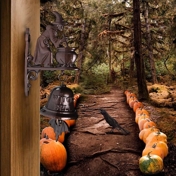 FQNRM Witch Doorbell, Witch Bell for Door with Flying Witchs Design ...