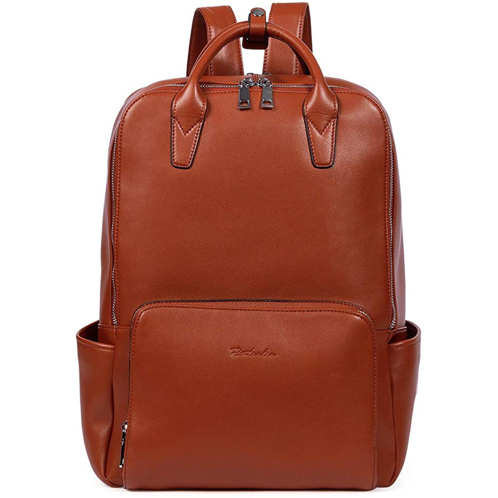 FR Fashion Co. 16" Women's Multi-Pocket Leather Backpack - Walmart.com