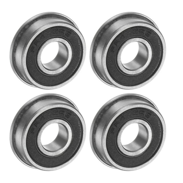 FR4-2RS Flanged Ball Bearing 1/4x5/8x10/51 inch Double Sealed Chrome ...