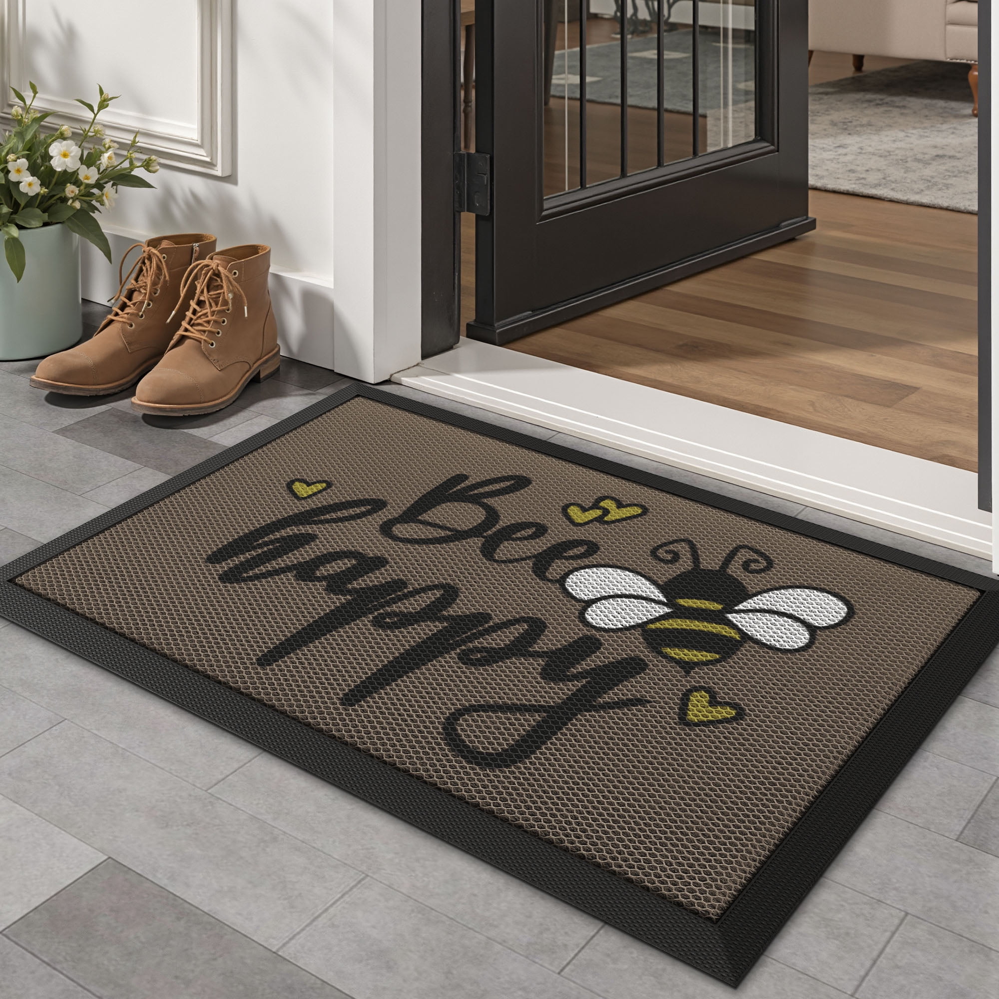 FRABE Outside Welcome Door Mat 17x30, Non Slip Durable Rubber Entrance ...