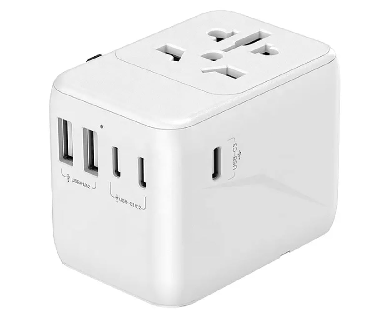 FRACHAEL, Universal Travel Adapter, 3 USB-C & 2 USB-A Ports, Fast ...