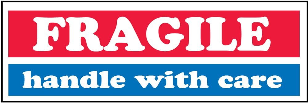 "FRAGILE - handle with care" Shipping / Mailing Labels, 1 x 3 Inches ...