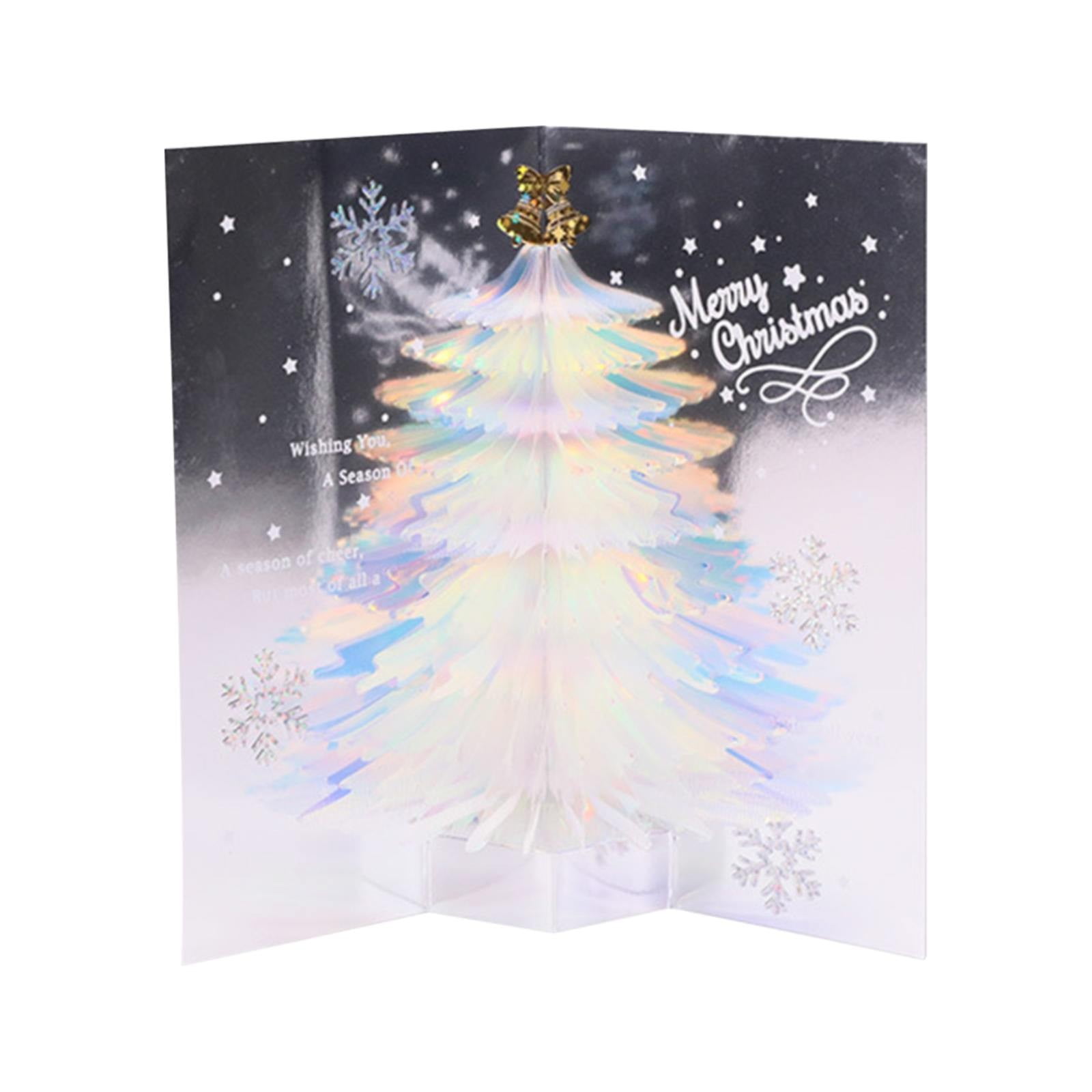 Hinati Clearance Warehouse Christmas Card Glitter Christmas Tree ...