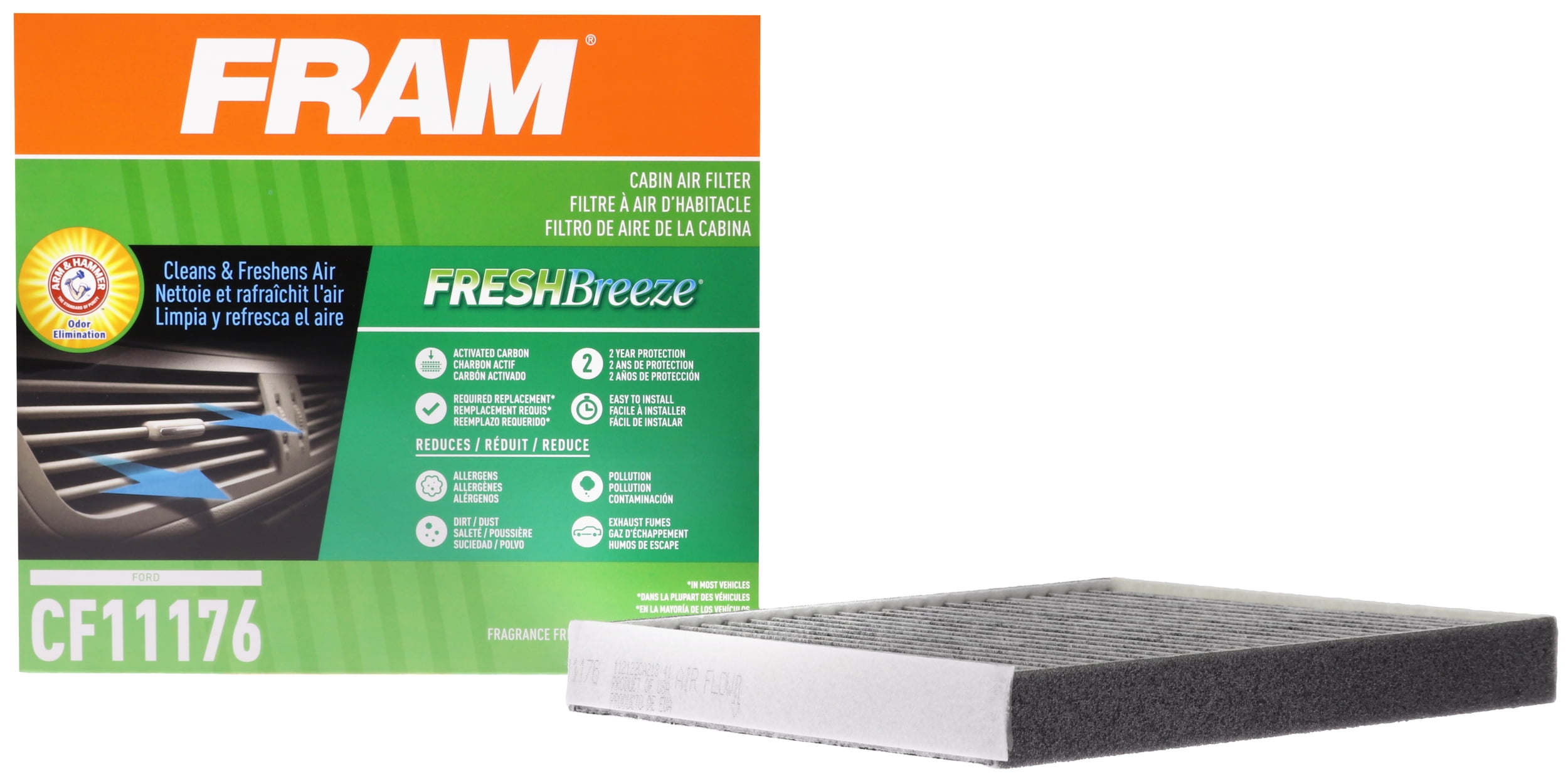 FRAM CF11176, Fresh Breeze Cabin Air Filter with Arm & Hammer Baking ...