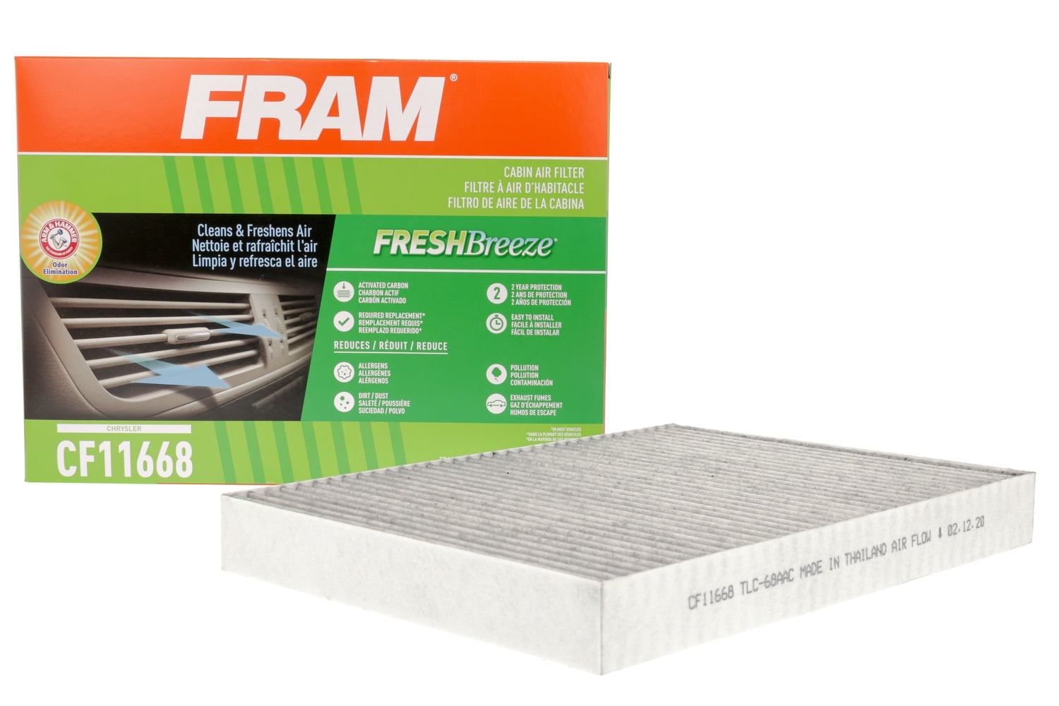 FRAM Fresh Breeze Cabin Air Filter with Arm and Hammer Baking Soda ...