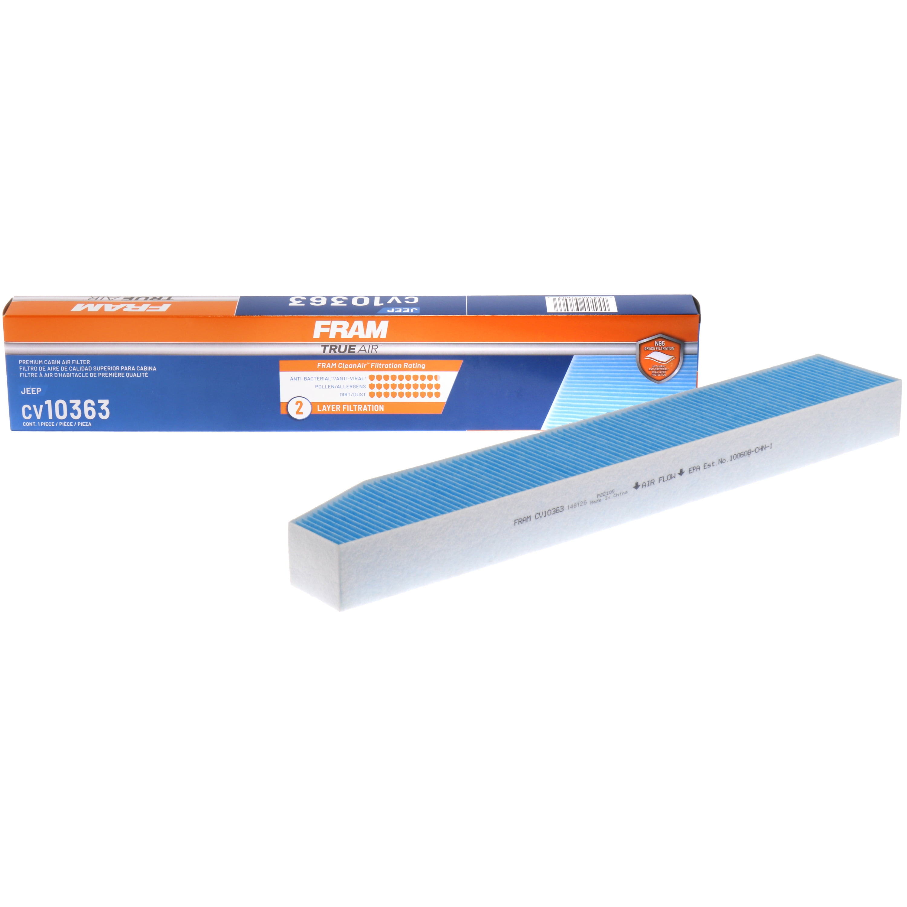 FRAM CV10363 TrueAir Premium Cabin Air Filter with N95 Grade Filter ...