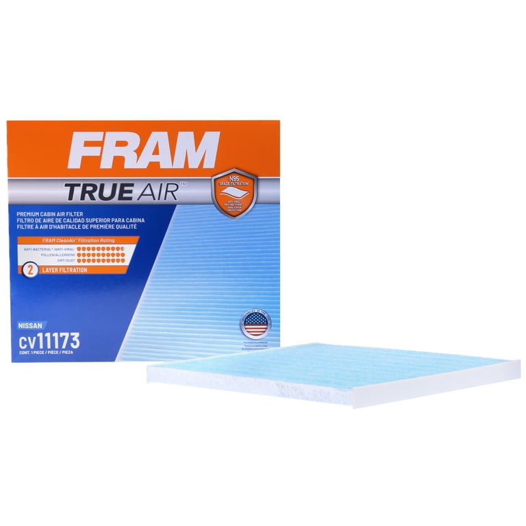 FRAM CV11173 TrueAir Premium Cabin Air Filter with N95 Grade Filter Media for Select Nissan Vehicles Walmart