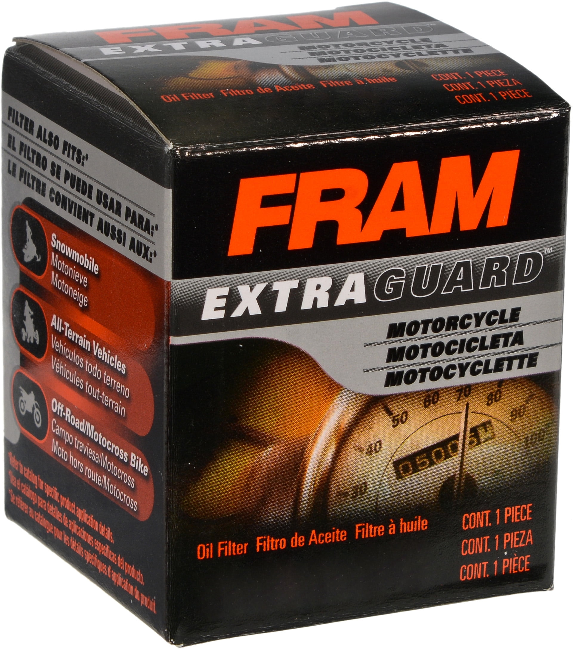 FRAM Chrome Motorcycle and ATV Oil Filter, PH6065B for Buell, Harley ...