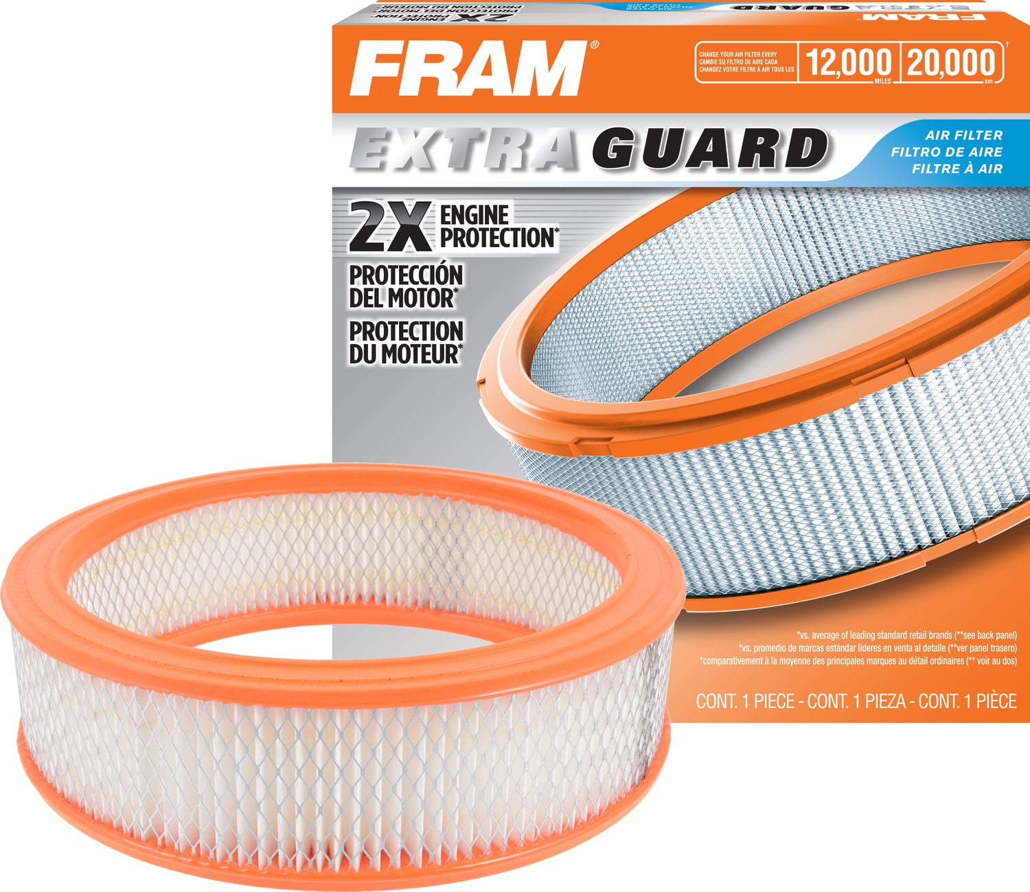 FRAM Extra Guard Engine Air Filter, CA3588, 12K miles, Engine ...