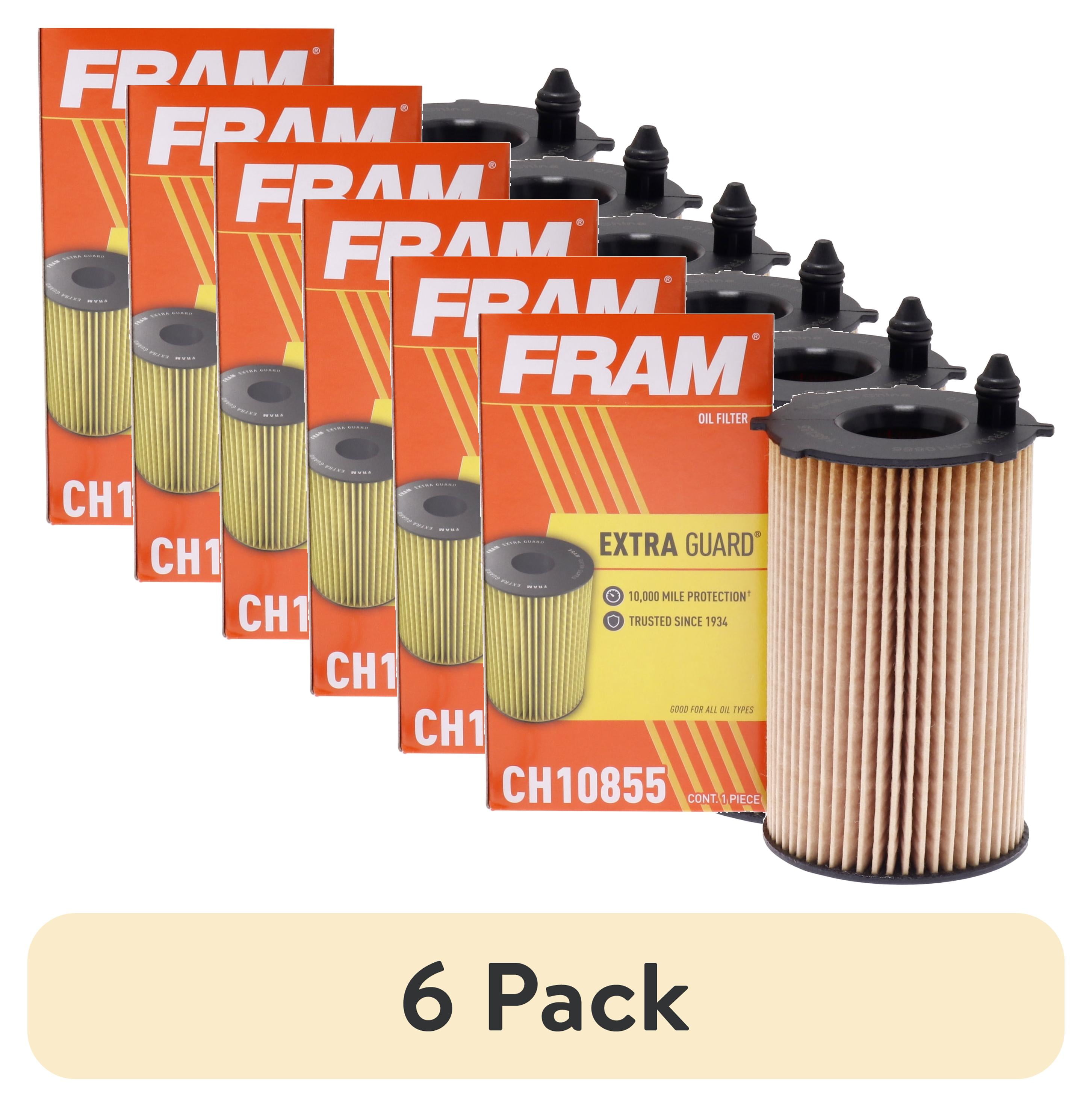 (6 pack) FRAM Extra Guard Filter CH10855, 10K mile Change Interval Oil Filter Fits select: 2011 ...