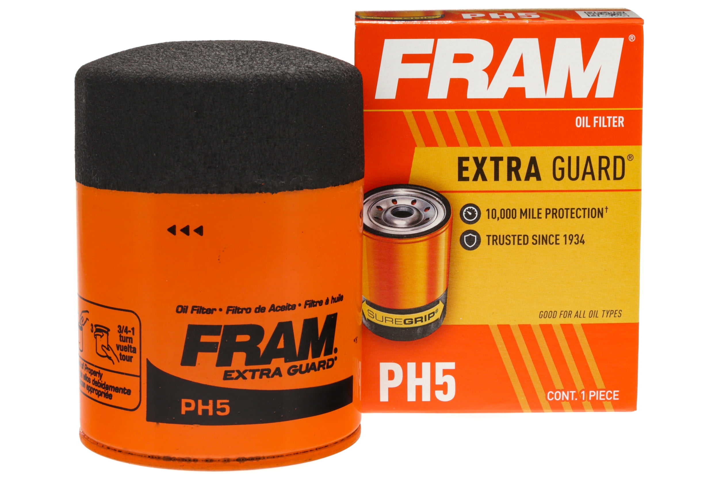 FRAM Extra Guard Oil Filter, PH5, 10K Miles, Fits Select Vehicles ...